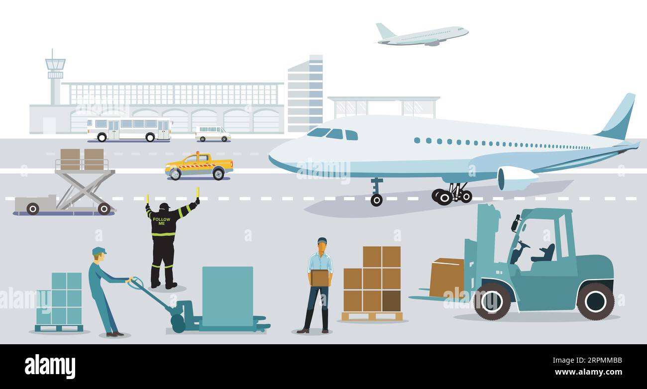 Aircraft and airport Stock Vector Images - Alamy