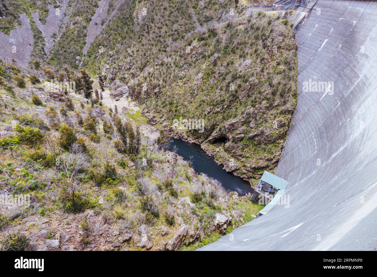 Tumut Pond Dam from the Tumut River forming as part of the Snowy ...
