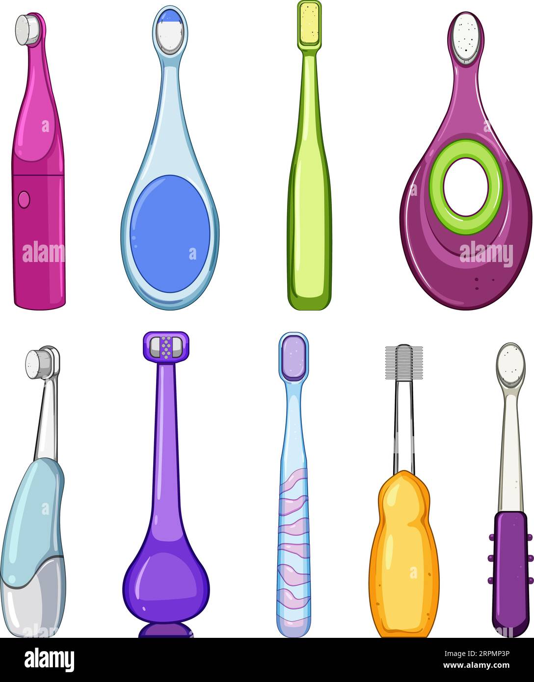 kid toothbrush set cartoon vector illustration Stock Vector Image & Art ...