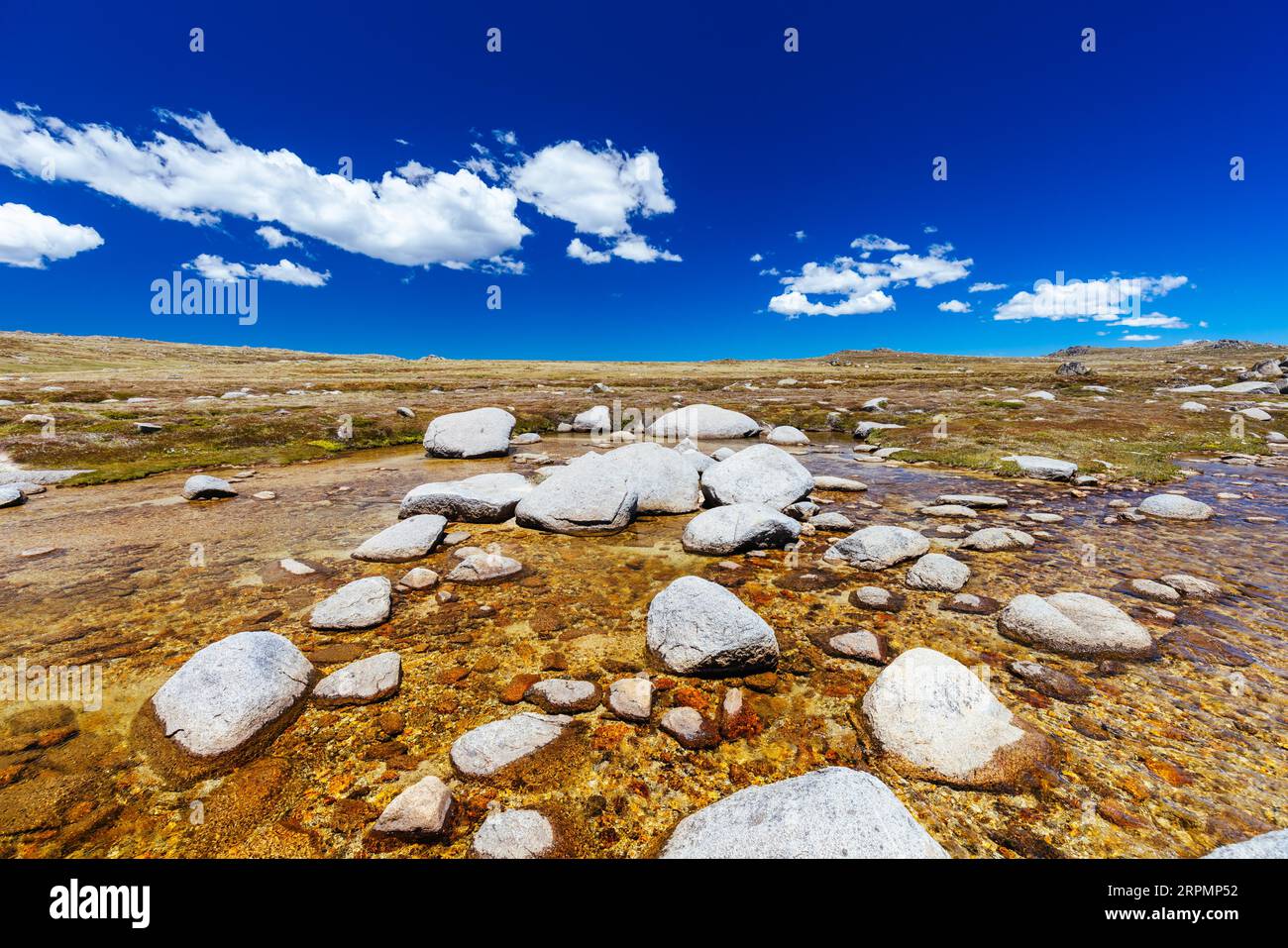 The Snowy River near Seamans Hut on a summer's day in Kosciuszko ...