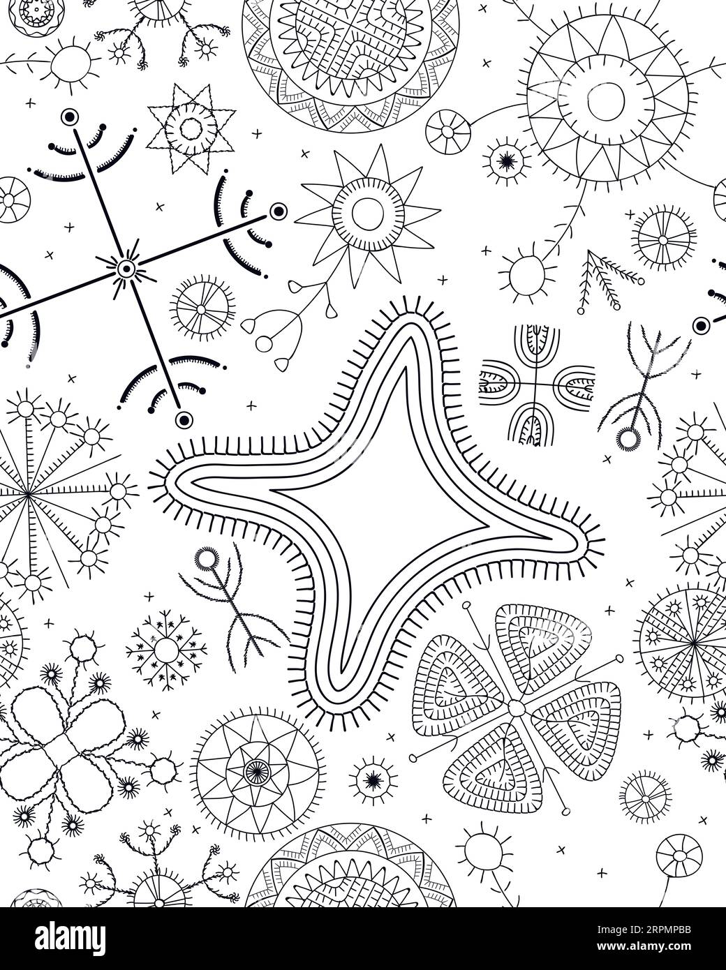 Estonian Mulgi embroidery inspired repeating pattern design template in ...