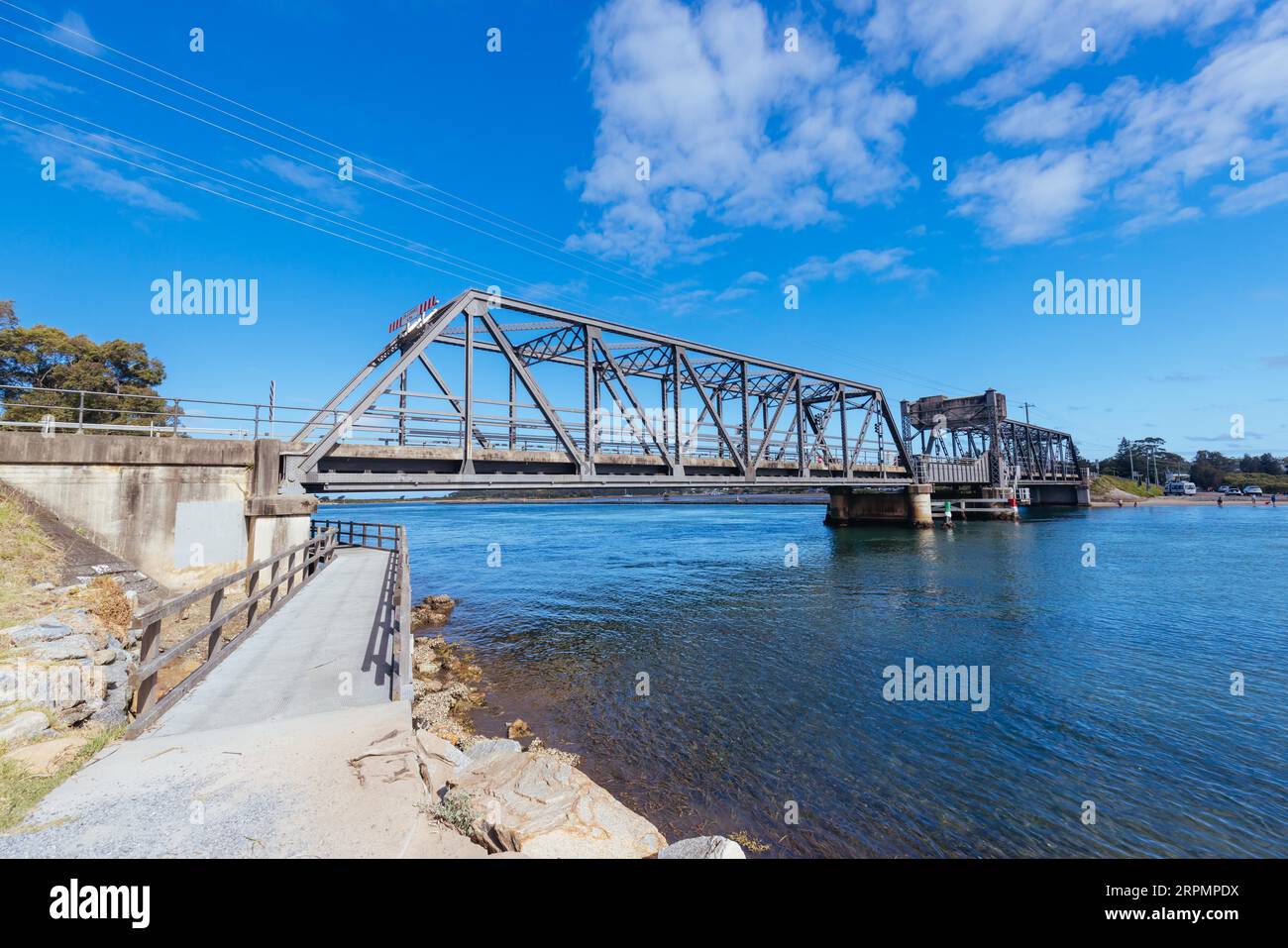 The idyllic coastal town of Narooma and its bridge crossing the famous ...