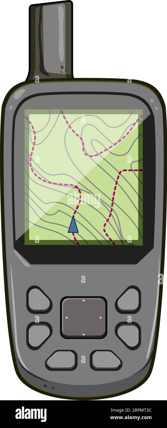 device gandheld gps cartoon vector illustration Stock Vector Image ...