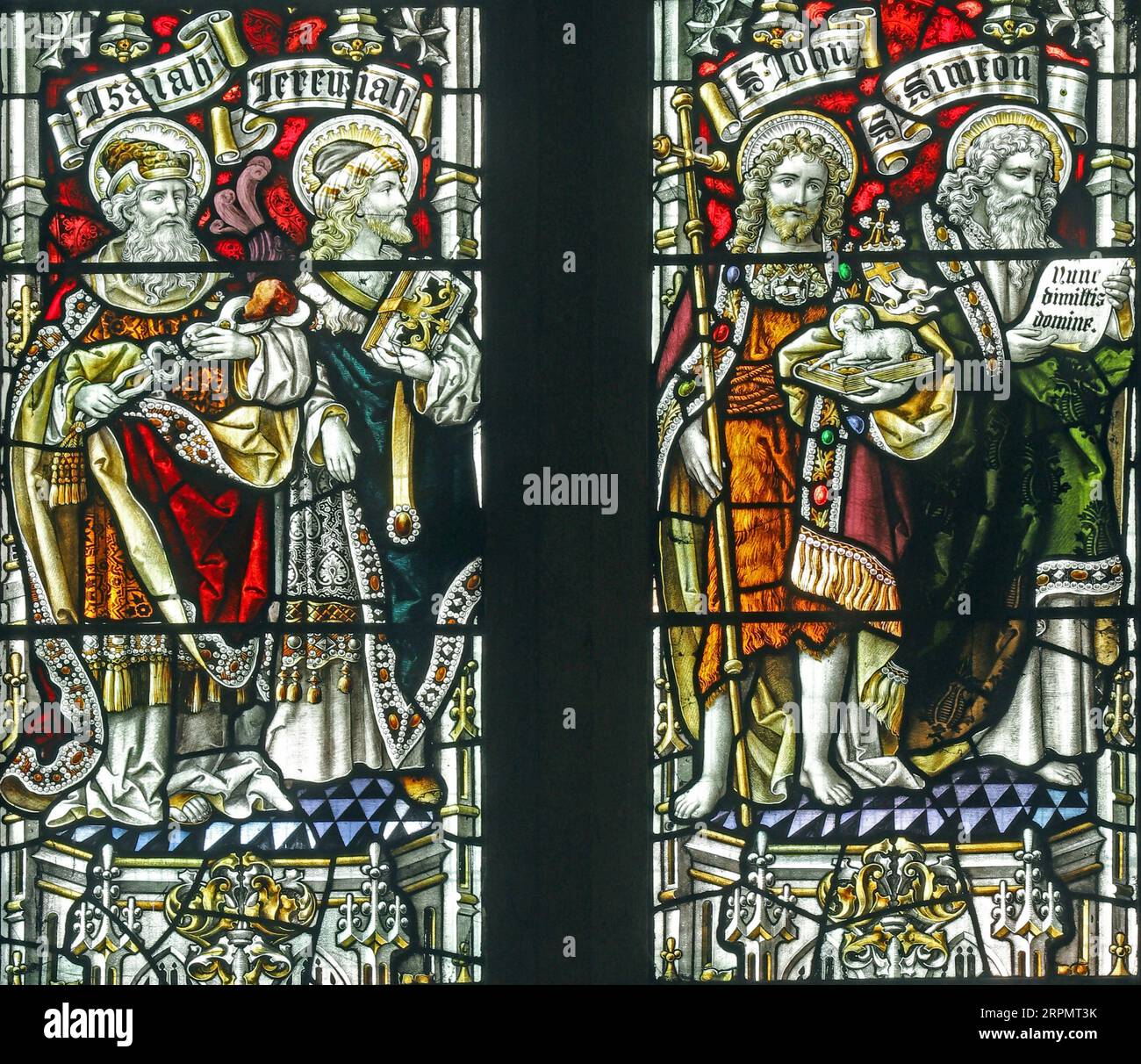 Stained glass window by Percy Bacon & Brothers depicting the prophets ...