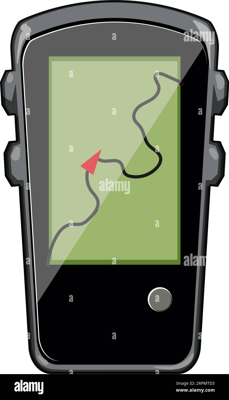 outdoor gandheld gps cartoon vector illustration Stock Vector Image ...