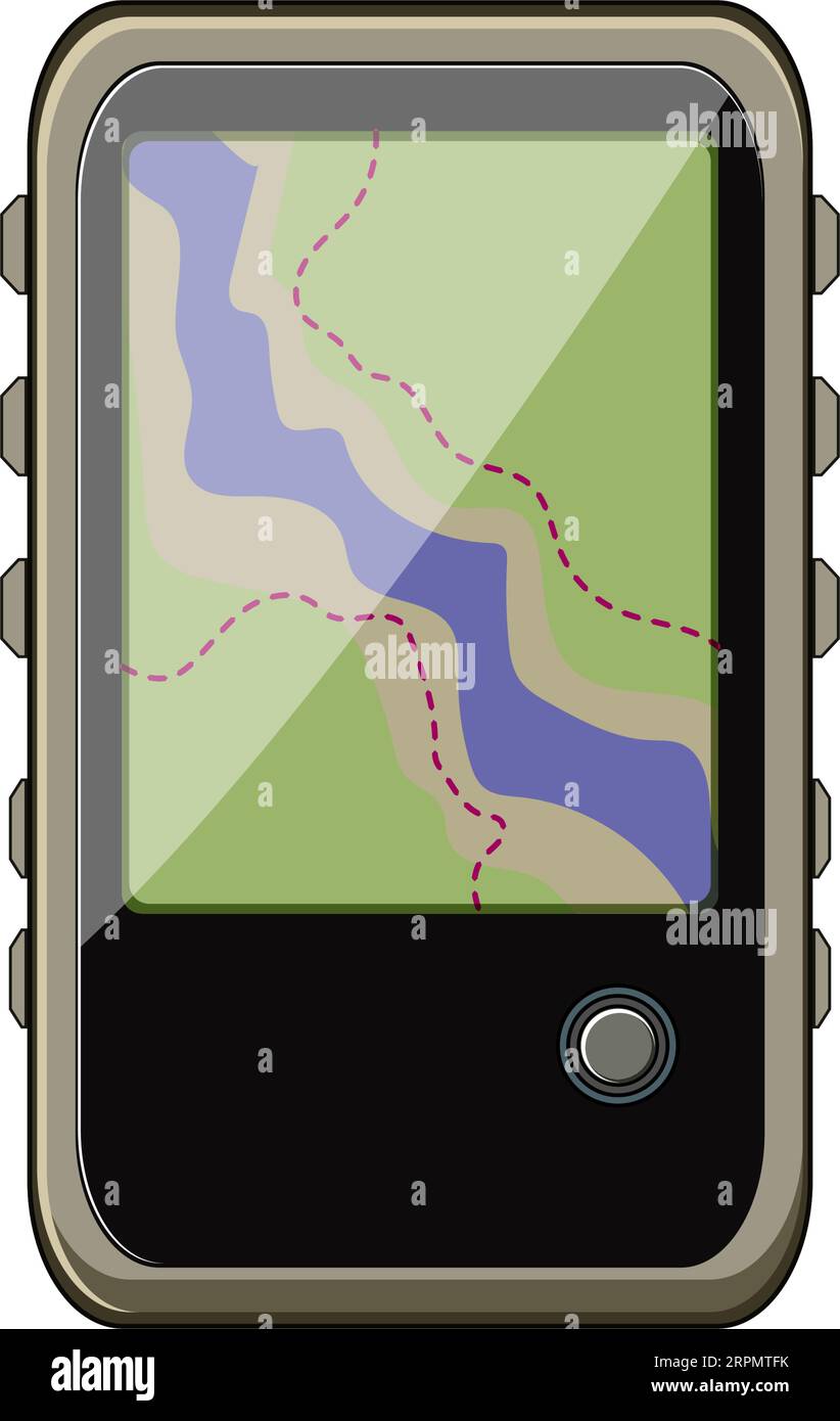 handheld gandheld gps cartoon vector illustration Stock Vector Image ...