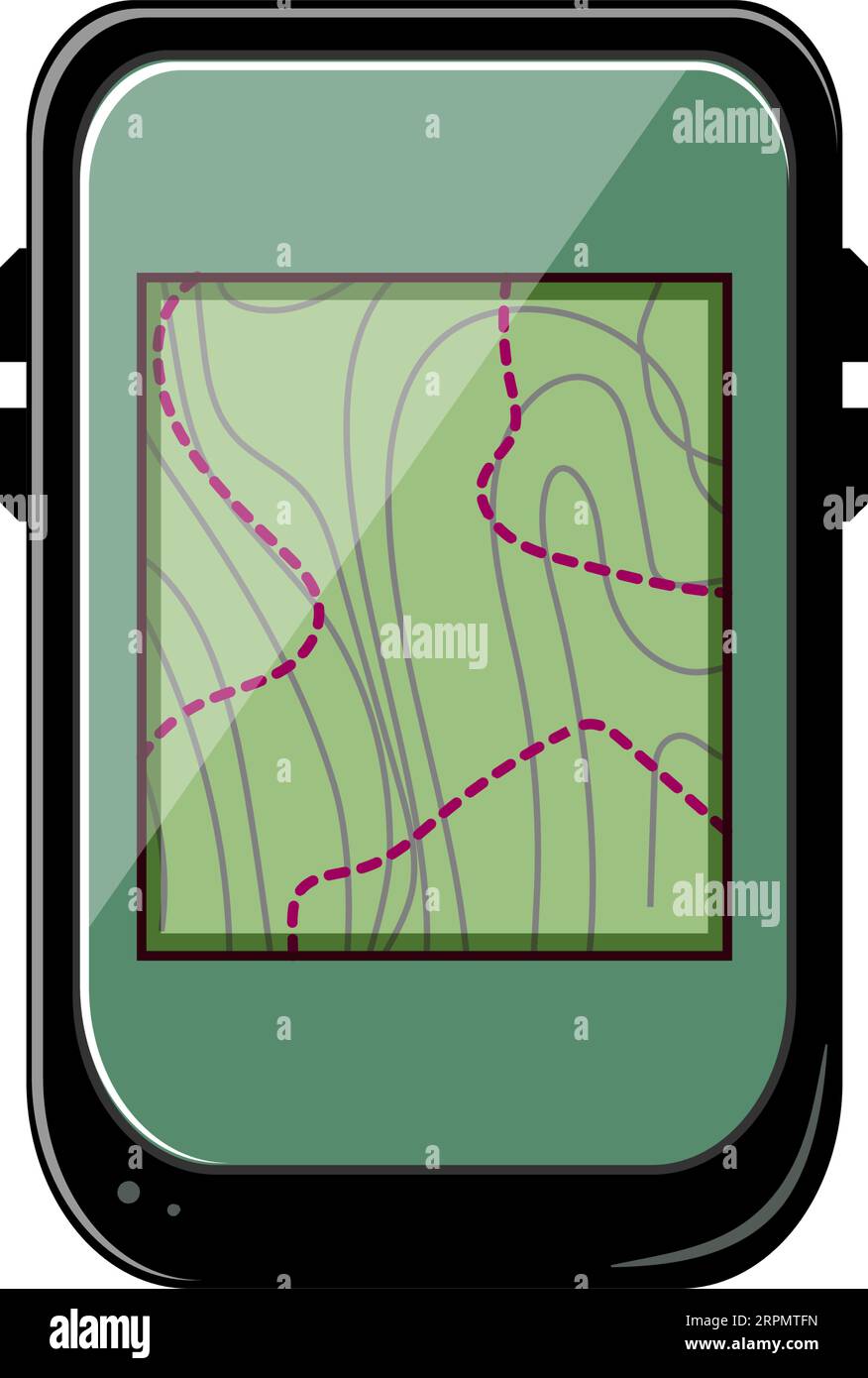 map gandheld gps cartoon vector illustration Stock Vector Image & Art ...