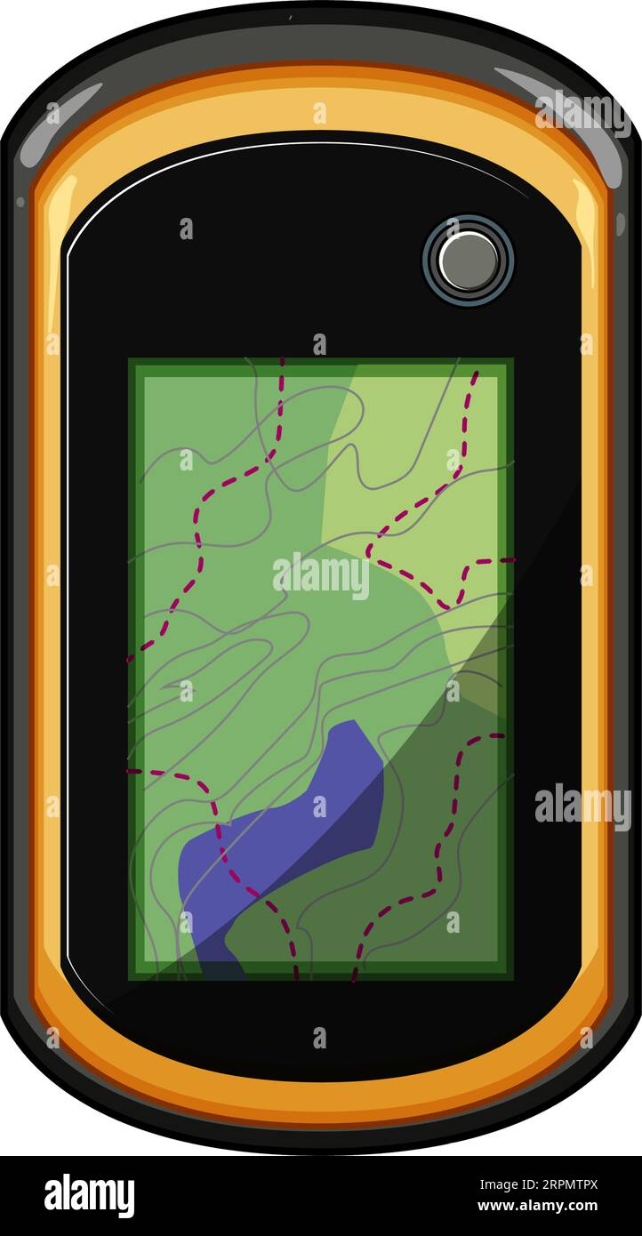 location gandheld gps cartoon vector illustration Stock Vector Image ...