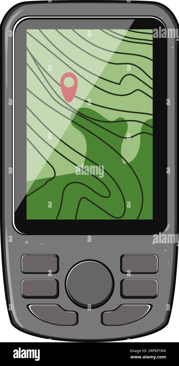 positioning gandheld gps cartoon vector illustration Stock Vector Image ...