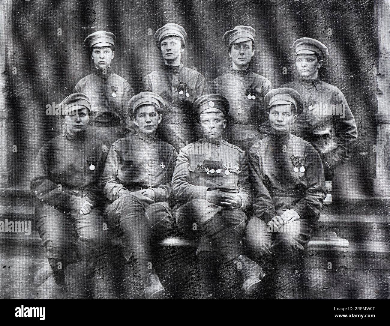 Staff officers of Female battalion, 1917, Saint Petersburg, Russia ...