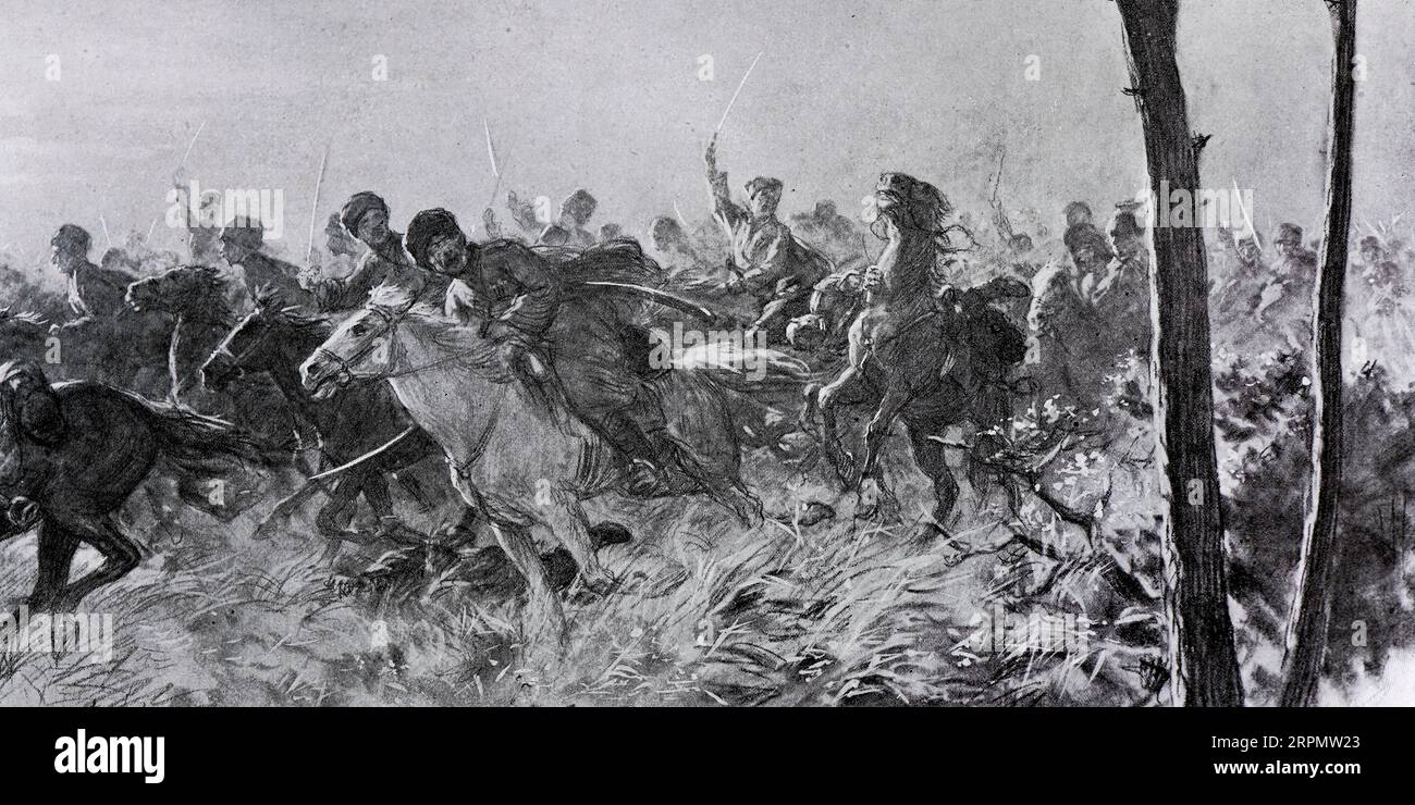 Mounted charge of the Circassians of the Caucasian Native Cavalry ...