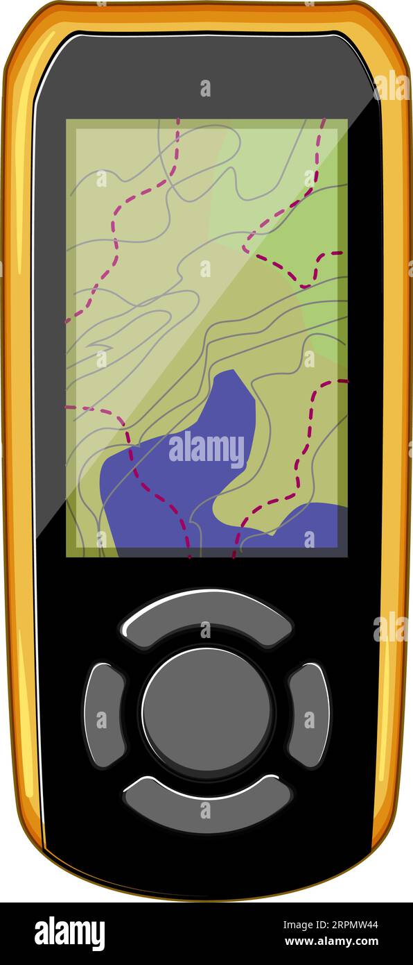 travel gandheld gps cartoon vector illustration Stock Vector Image ...