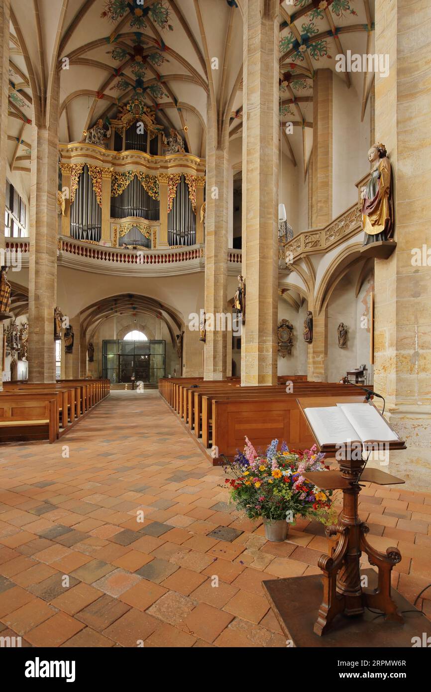 View of Gottfried Silbermann organ in St. Mary's Cathedral, Romanesque ...