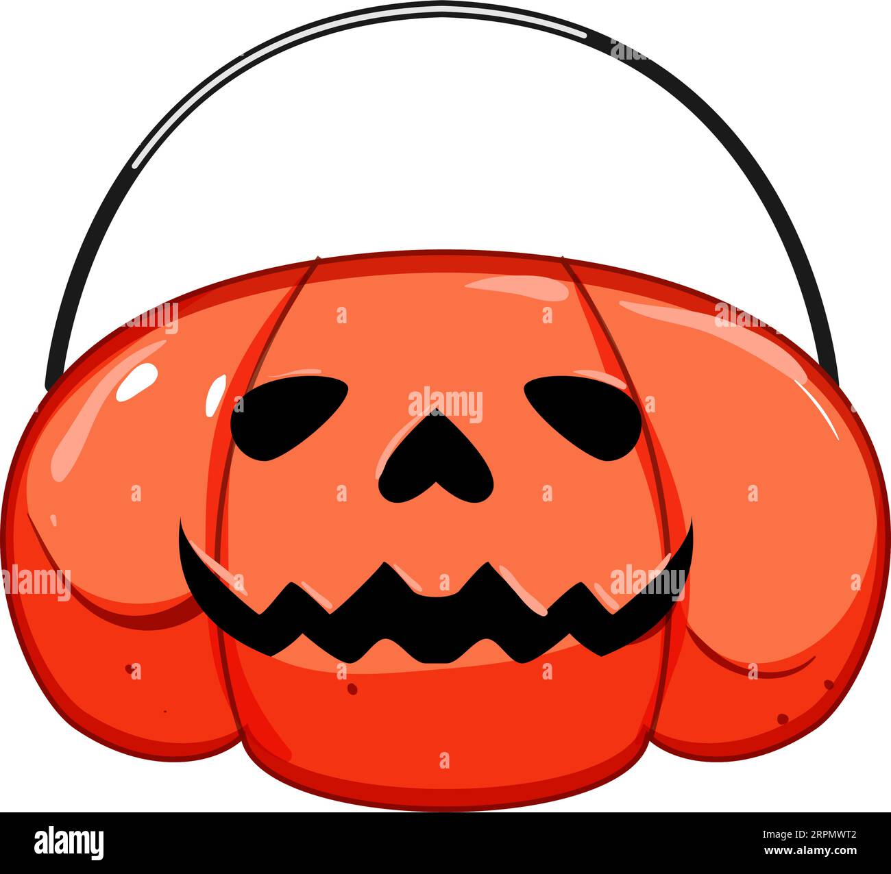 spooky halloween bucket cartoon vector illustration Stock Vector Image ...