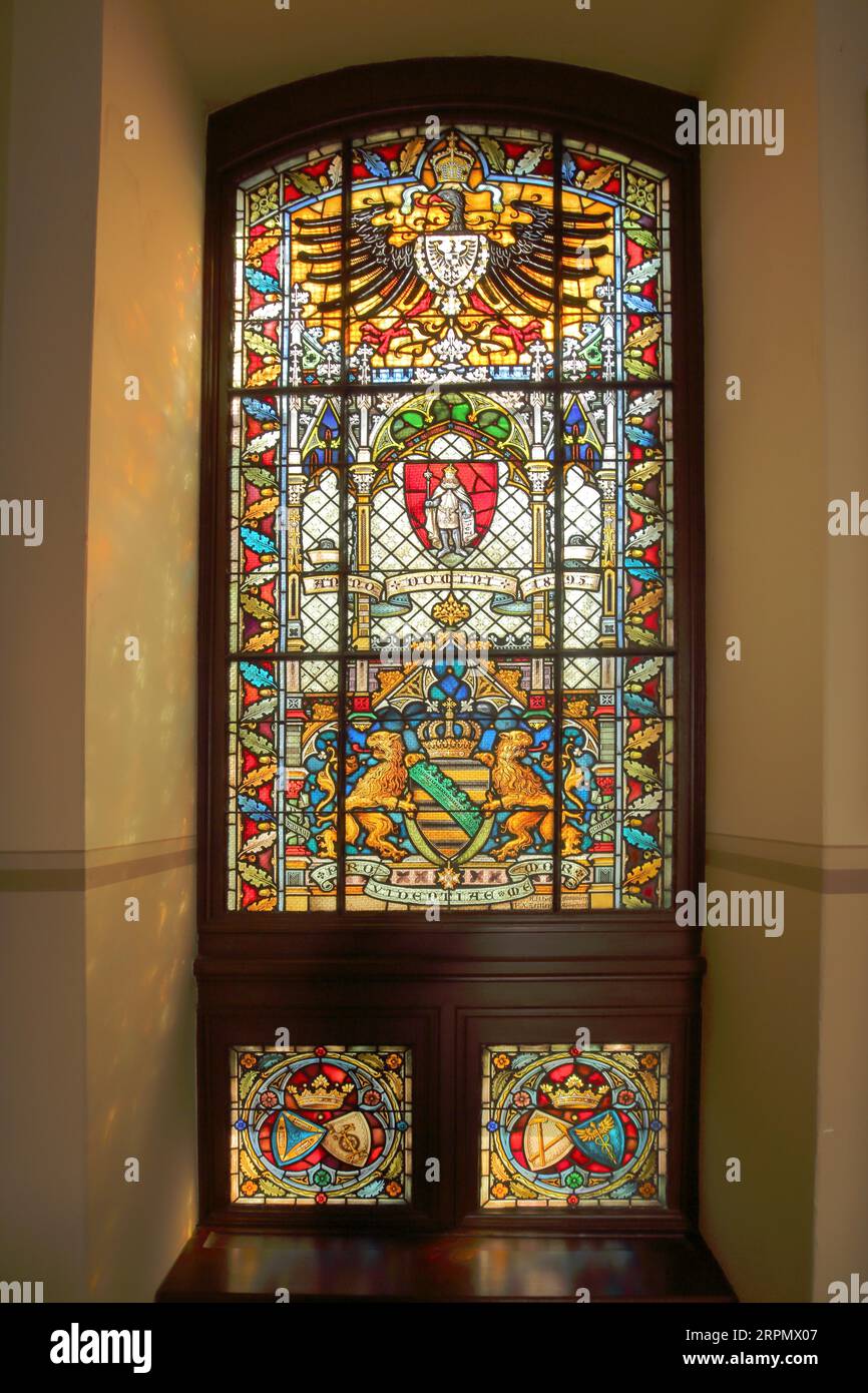 Stained glass window from the castle, arts and crafts, stained glass ...