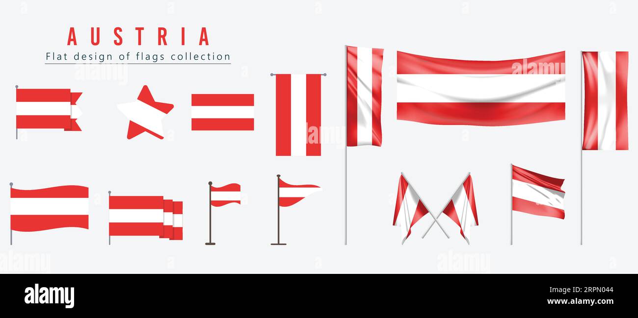Austria flags collection hi-res stock photography and images - Alamy