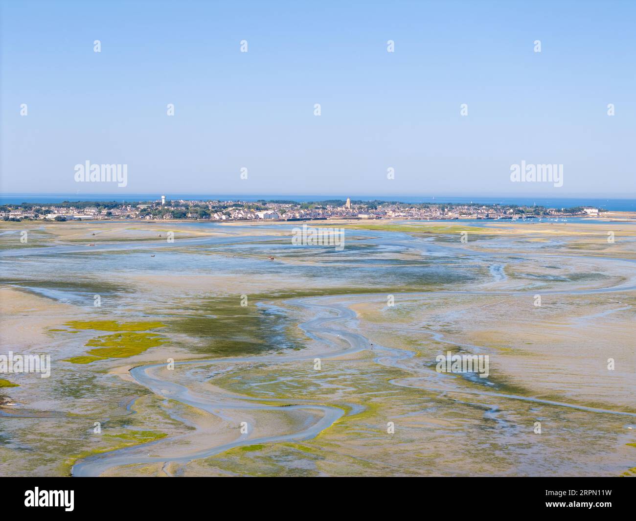 Aerial drone photo of the Guerande Salt Marshes in Bretagne, France ...