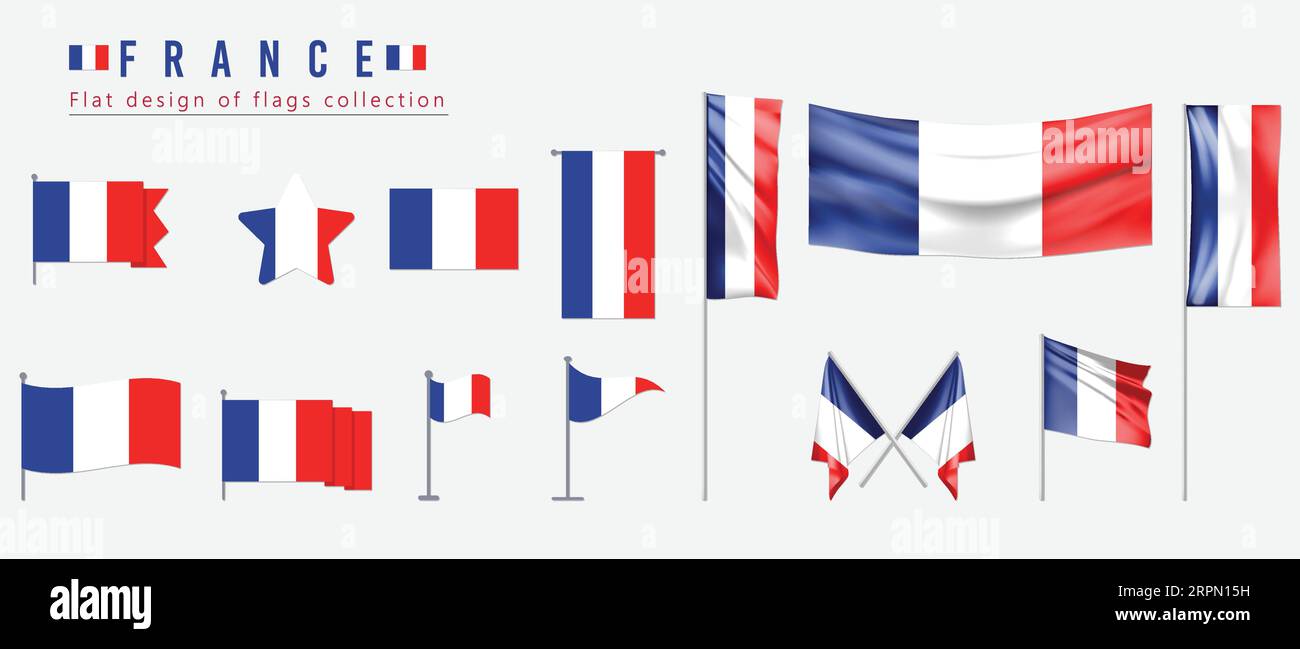 france flag, flat design of flags collection Stock Vector Image & Art ...
