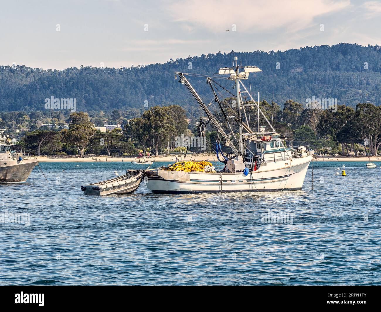 Fishing boats vessels cutters in the harbour of Monterey, California ...