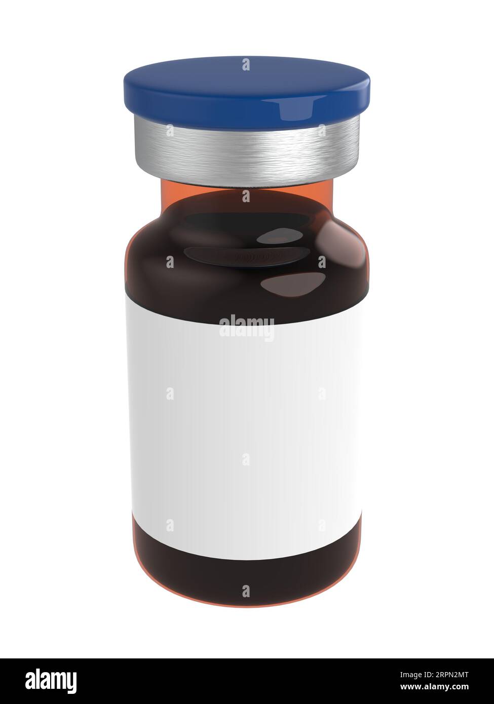 Medicine bottles for injection. Medical brown glass vials with blue ...