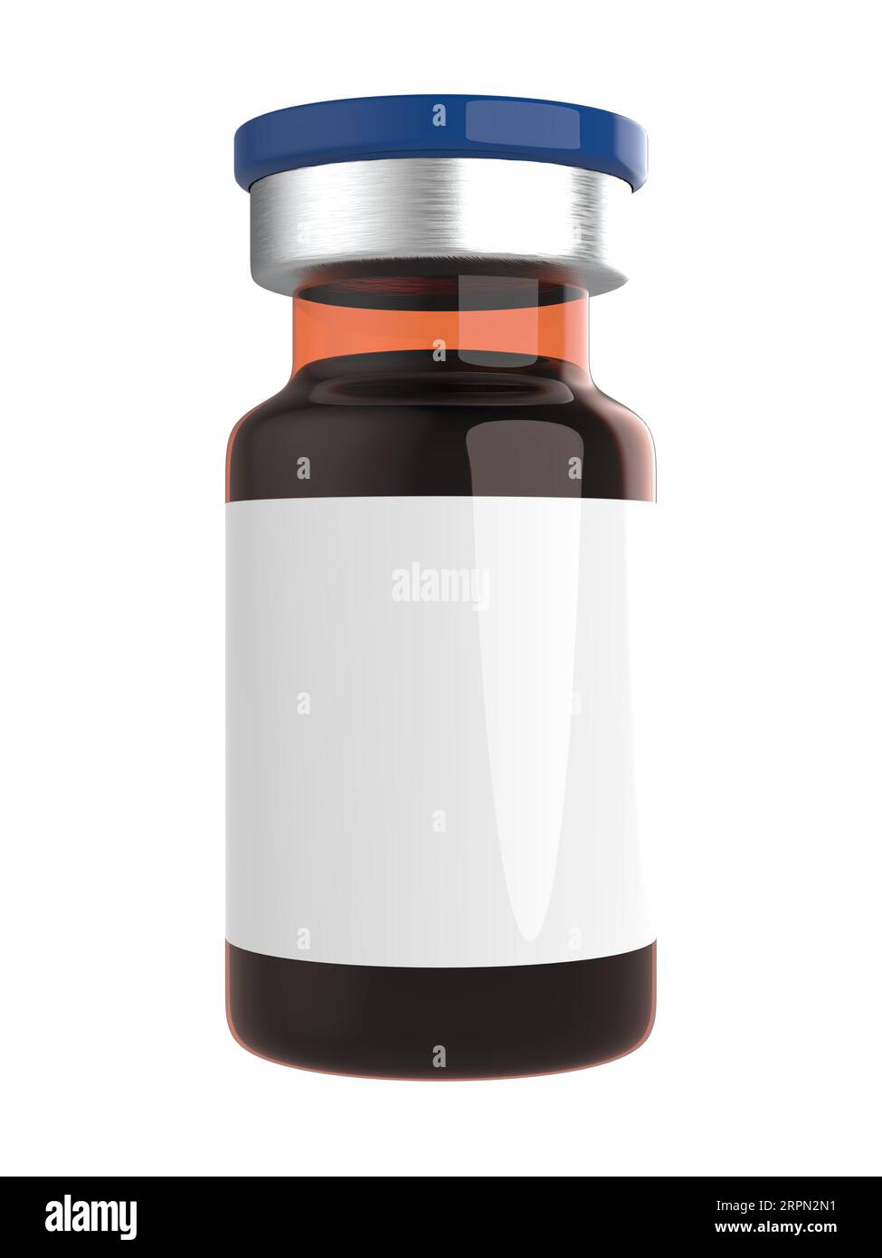 Medicine bottles for injection. Medical brown glass vials with blue ...