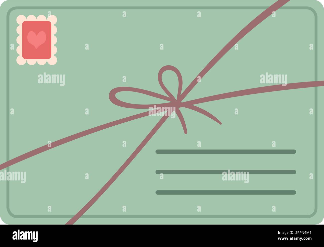 Cute vintage envelope tied with string. Lovely mail Stock Vector Image ...