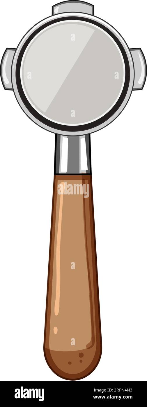 hot portafilter coffee cartoon vector illustration Stock Vector Image ...