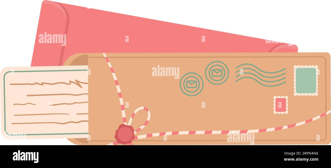 Cute craft envelops. Postal mail. Handmade letter Stock Vector Image ...