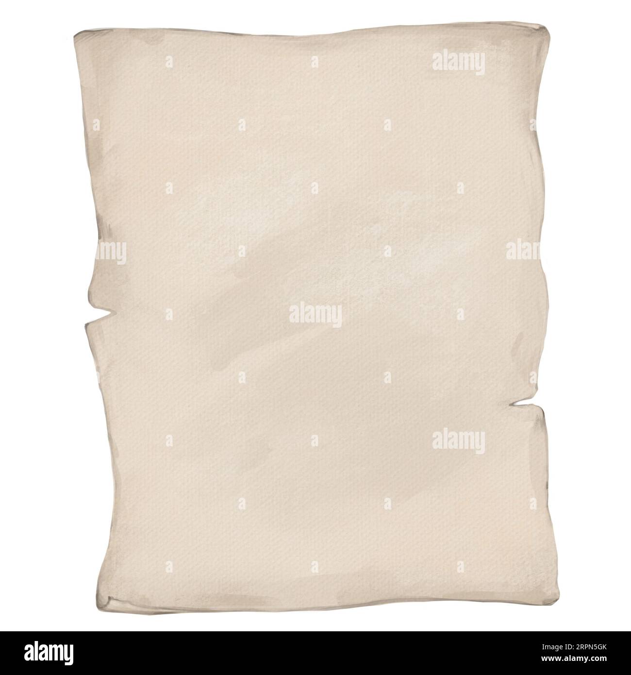 Illustration of old paper sheet isolated on white background. Can be ...