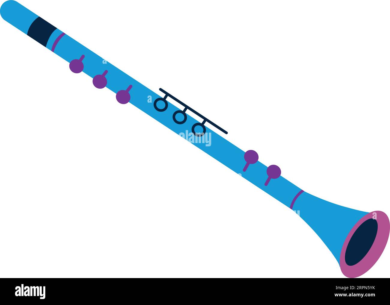 Flute or clarinet icon. Wooden musical wind instrument Stock Vector ...