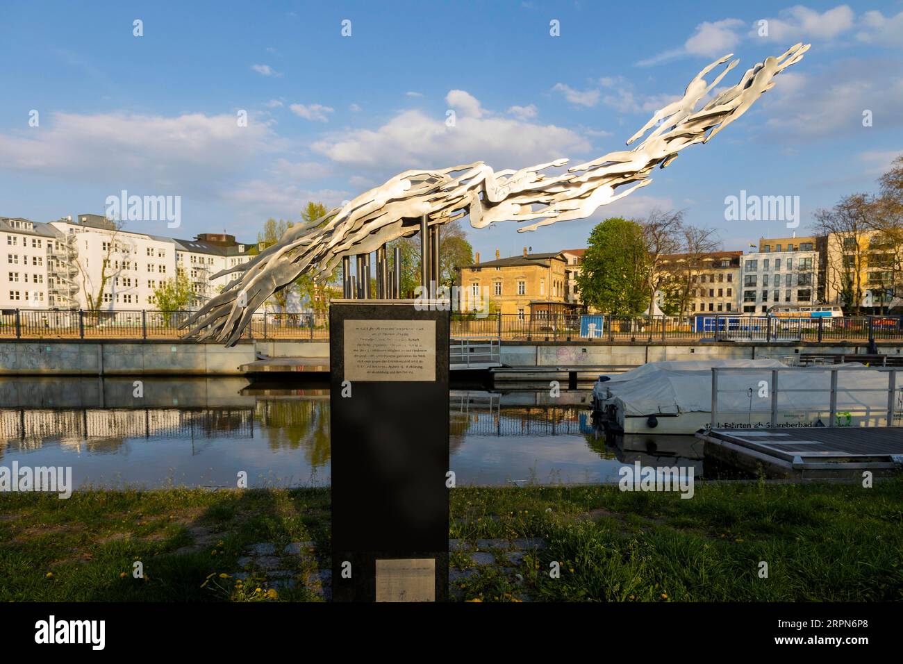 The WOGE 100 years of DLRG. Steel sculpture Stock Photo - Alamy