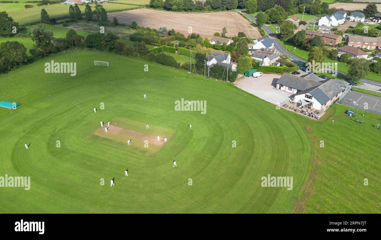 English village life. St Briavels cricket ground, Forest of Dean ...
