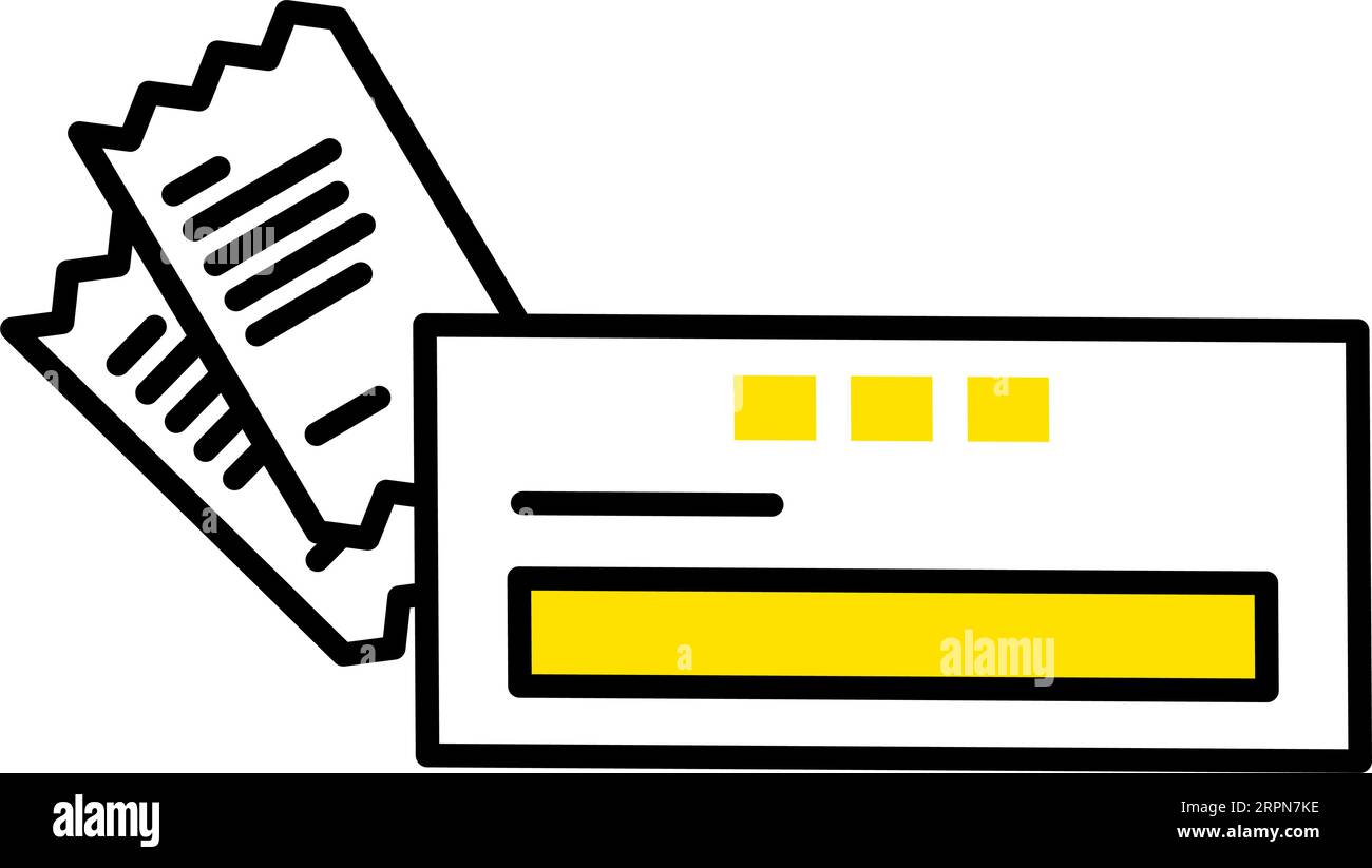 Simple line drawings of receipts, Vector Illustration Stock Vector ...