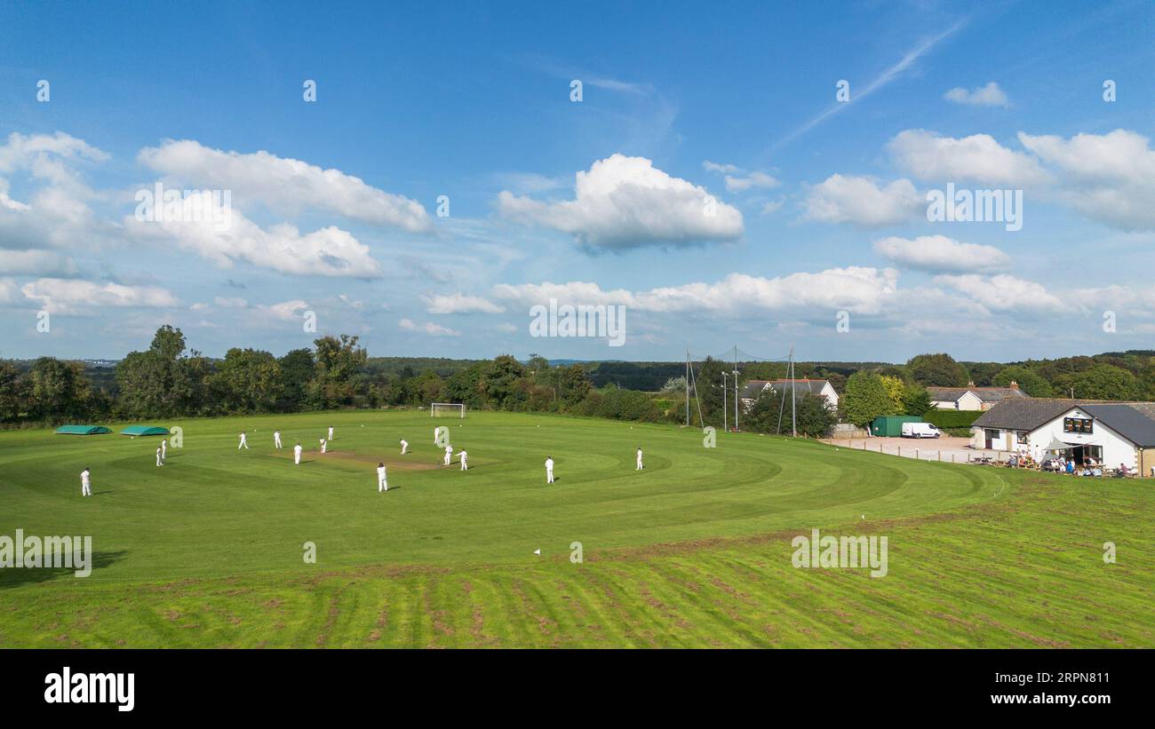 English village life. St Briavels cricket ground, Forest of Dean ...