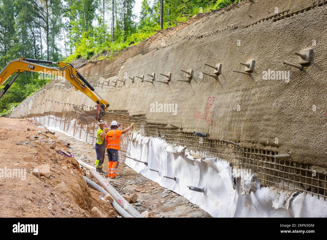 Cycle path construction Stock Photo - Alamy