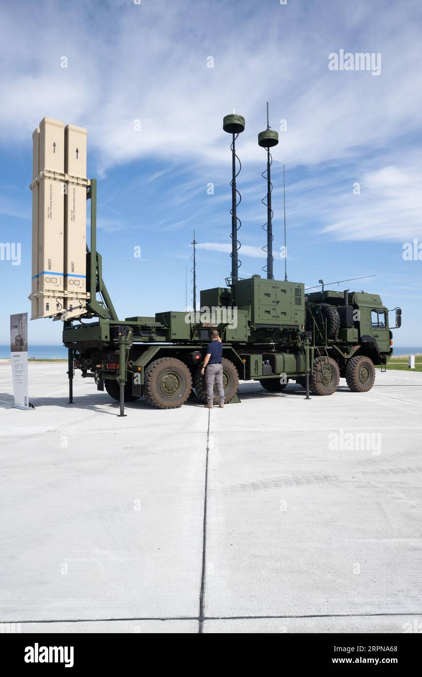 Panker, Germany. 05th Sep, 2023. A launcher of the IRIS-T SLM air ...