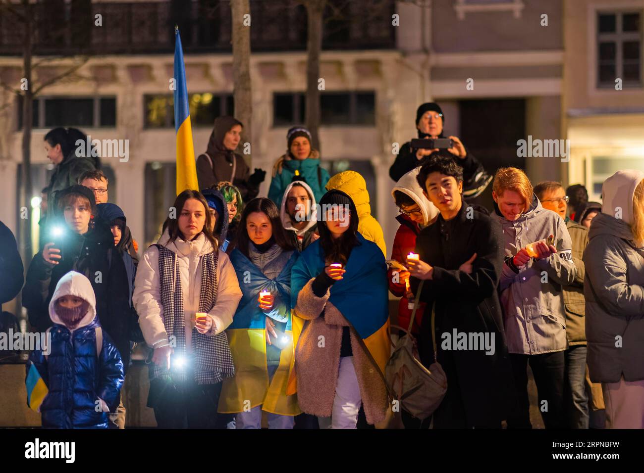 On the first anniversary of the Russian invasion of Ukraine, a large solidarity rally of ...