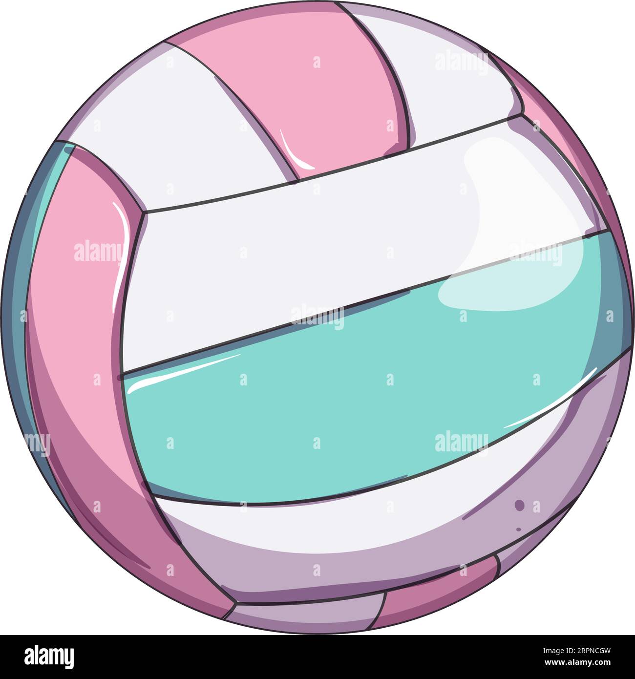 team volleyball ball cartoon vector illustration Stock Vector Image ...