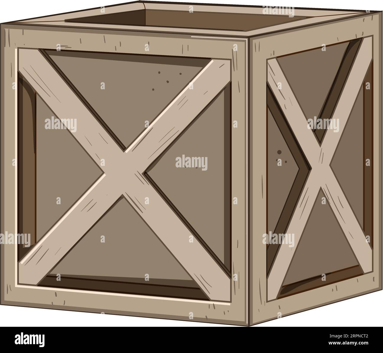 empty wooden crate cartoon vector illustration Stock Vector Image & Art ...