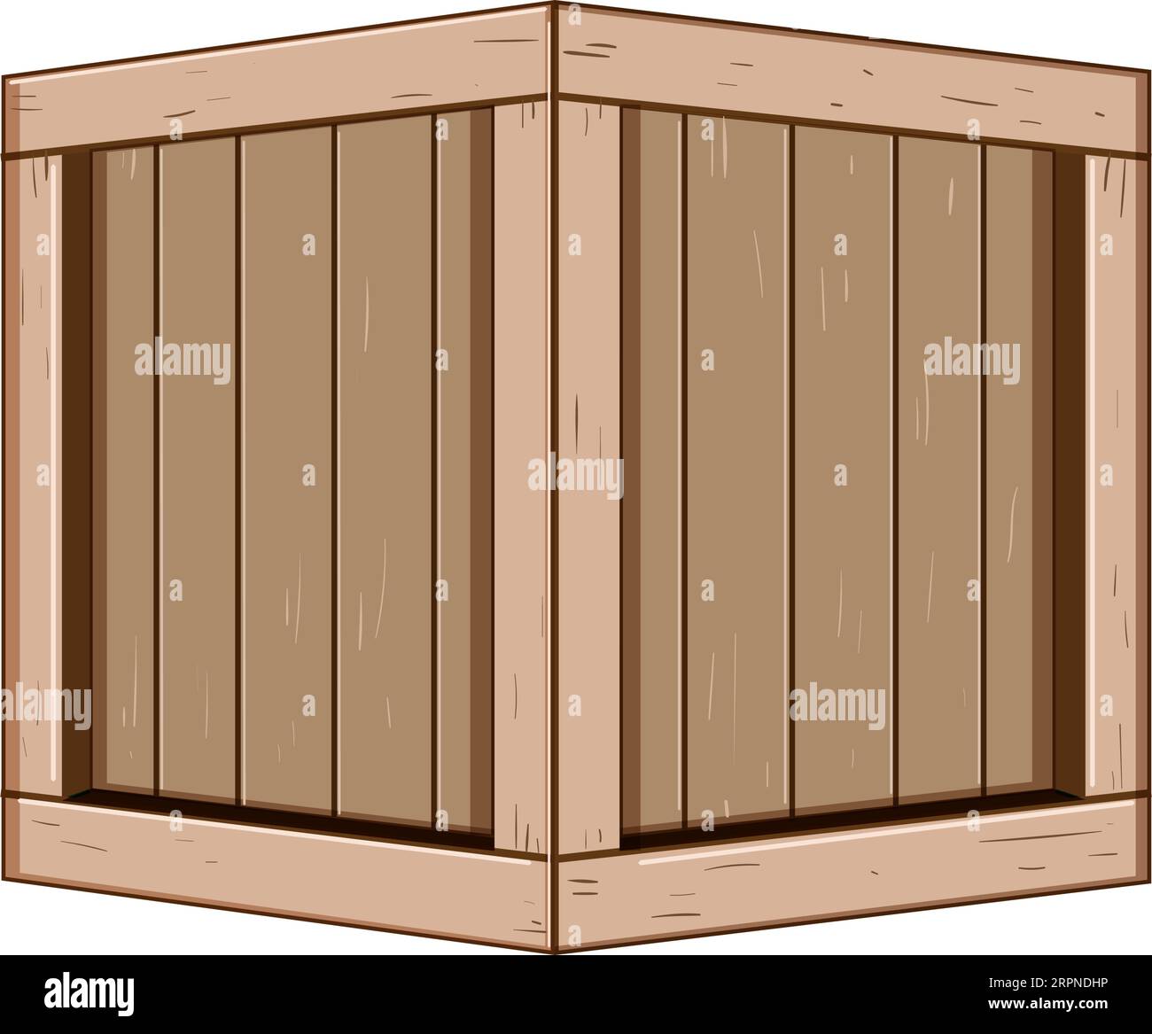 timber wooden crate cartoon vector illustration Stock Vector Image ...