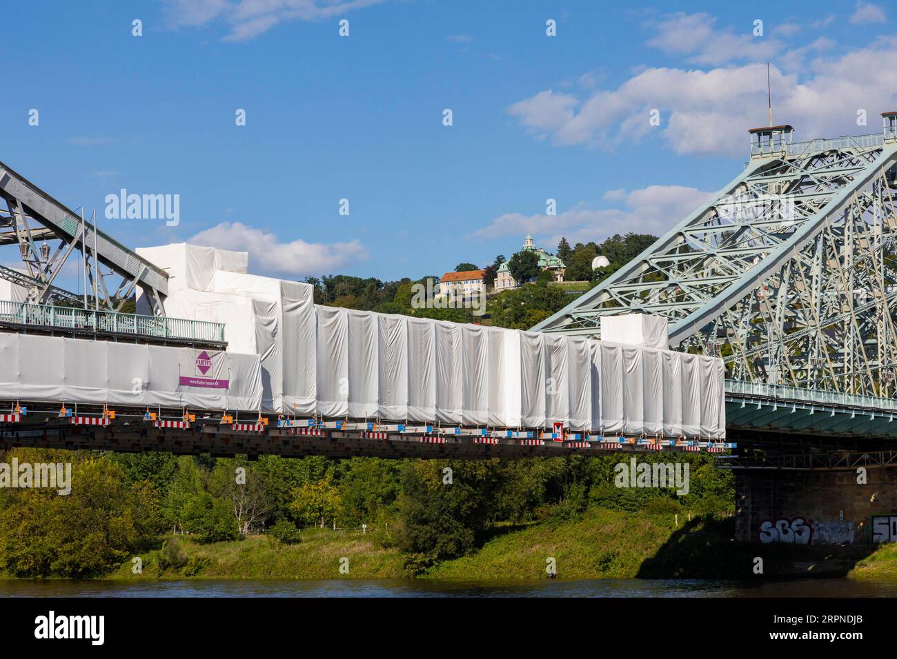 Loschwitz bridge blue wonder cantilever hi-res stock photography and ...