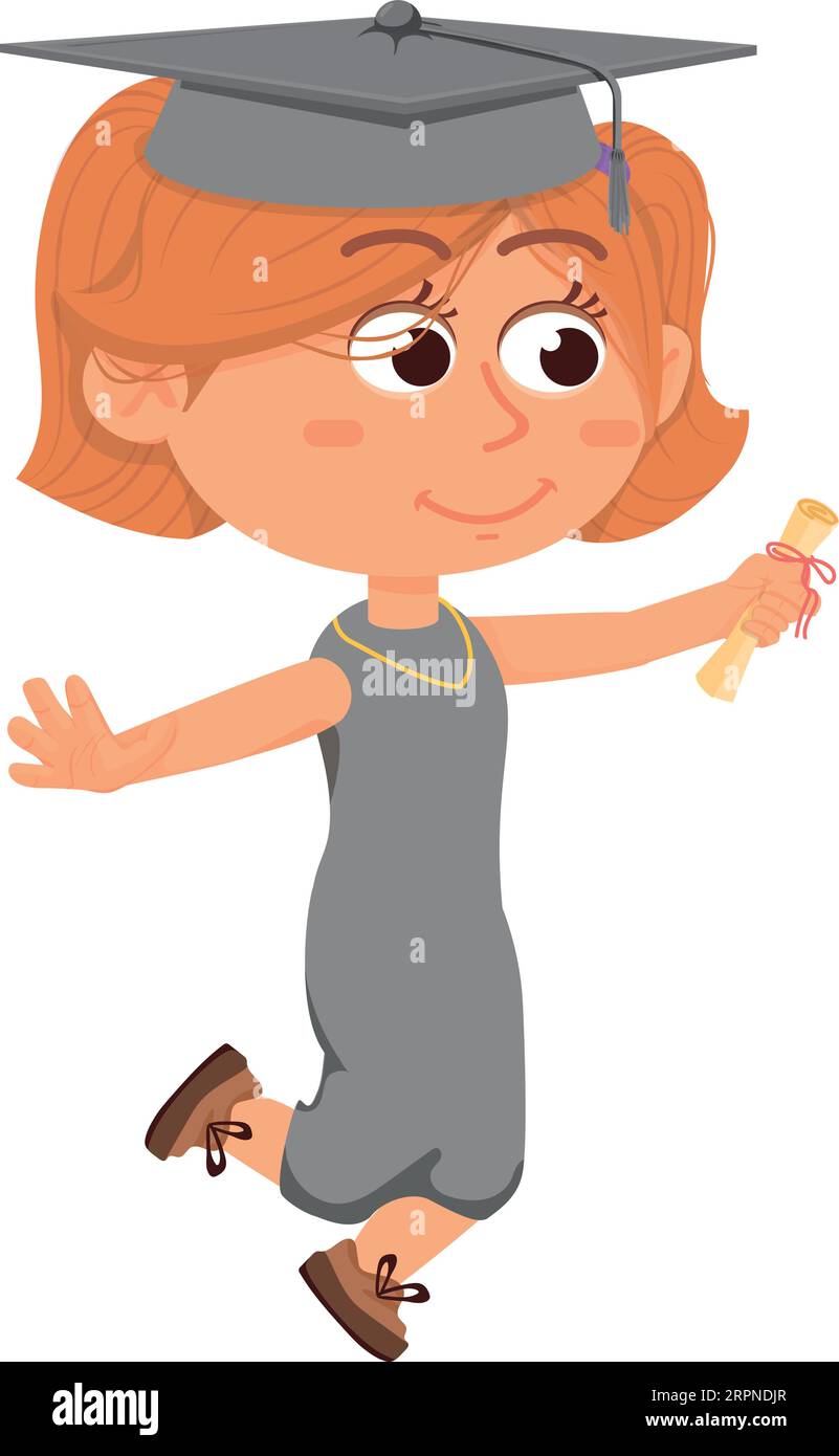 Happy bachelor girl celebrating graduation and hold diploma Stock ...