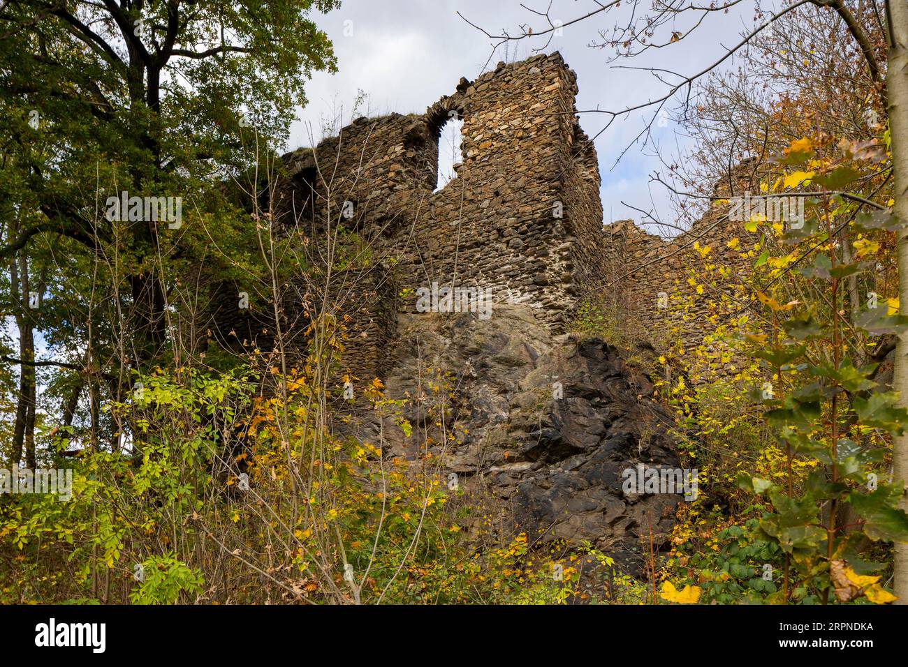 Kempe Castle is the ruin of a late medieval rock castle on a slate ...