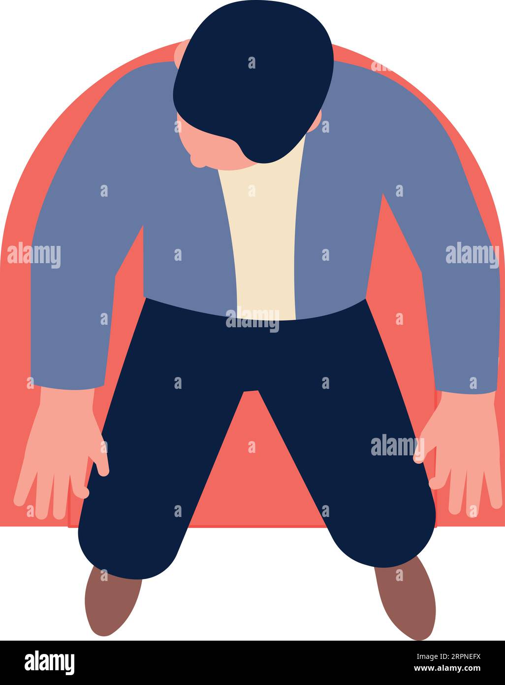 Top view man working on Stock Vector Images - Alamy