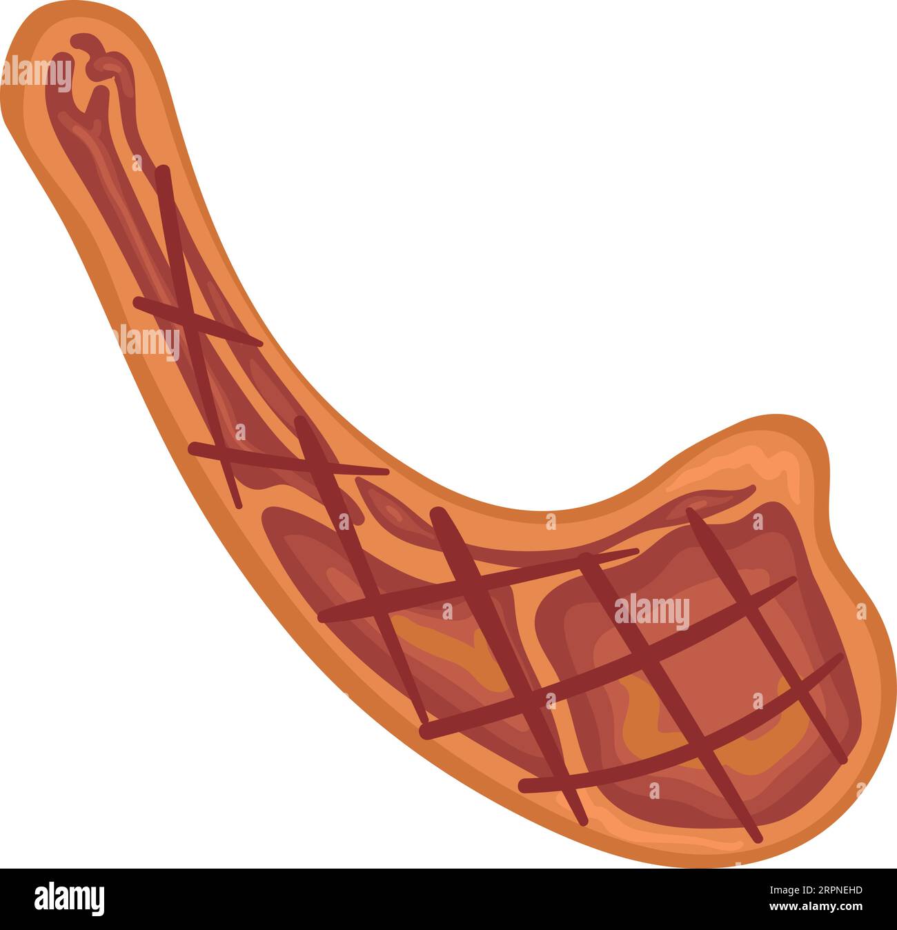Roasted rib. Cartoon grilled meat. Cooked lamb Stock Vector Image & Art ...