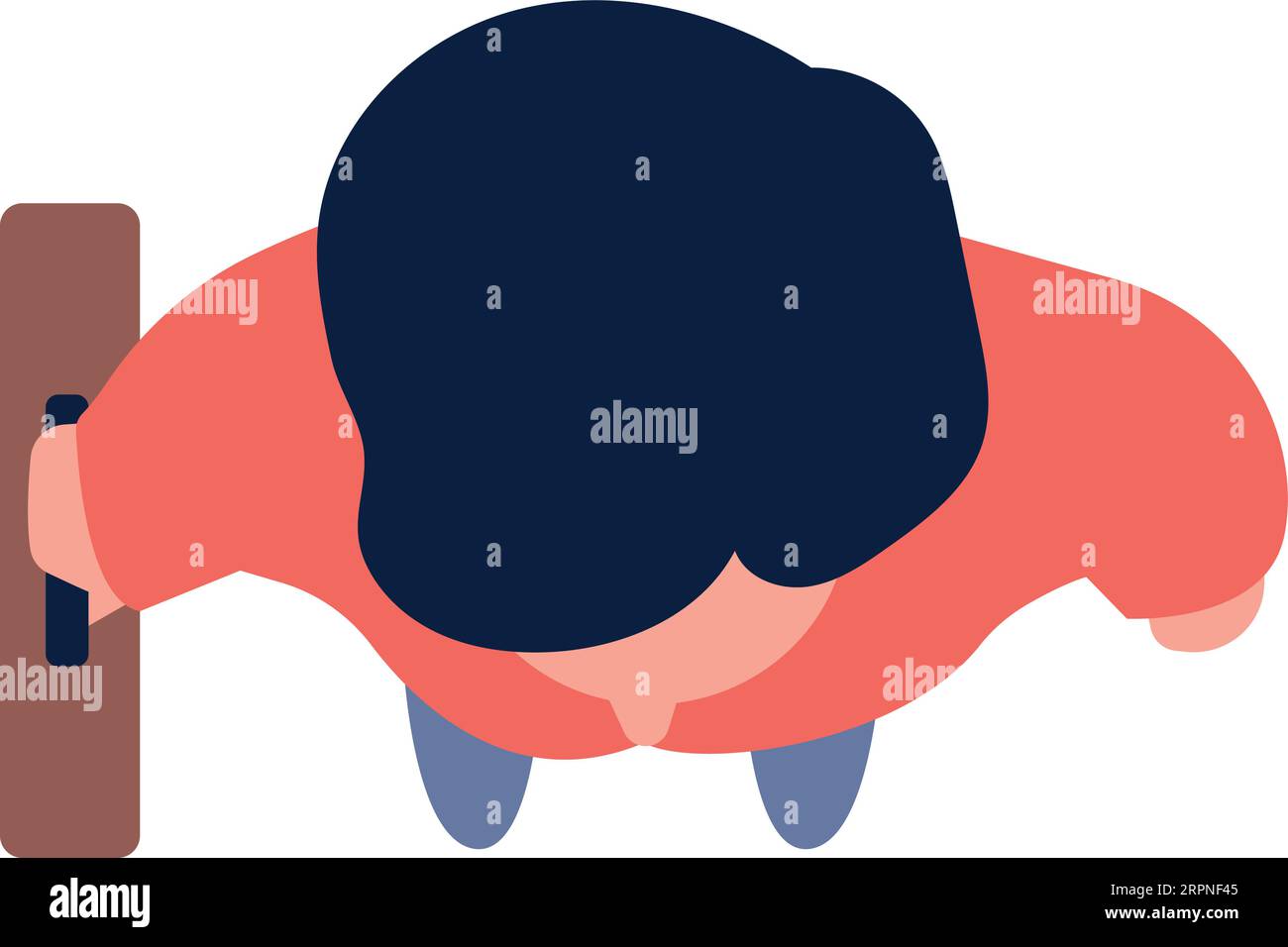 Businessman with briefcase above view. Corporate person overhead Stock ...