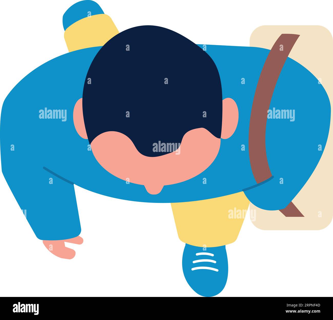 Walking man overhead view. Student character above Stock Vector Image ...