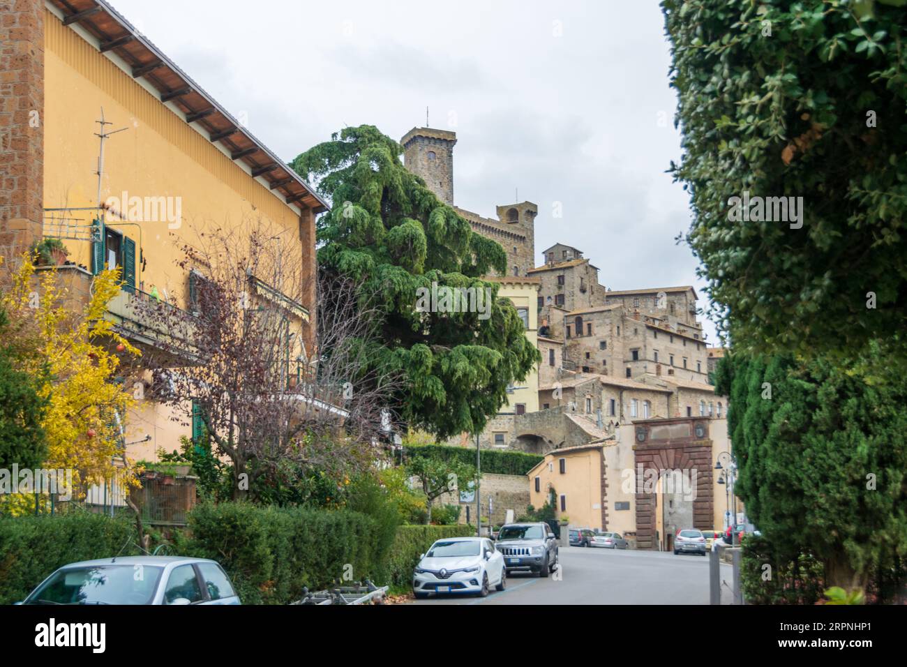 Medieval town of Bolsena, Italy with Rocca Monaldeschi della Cervara ...