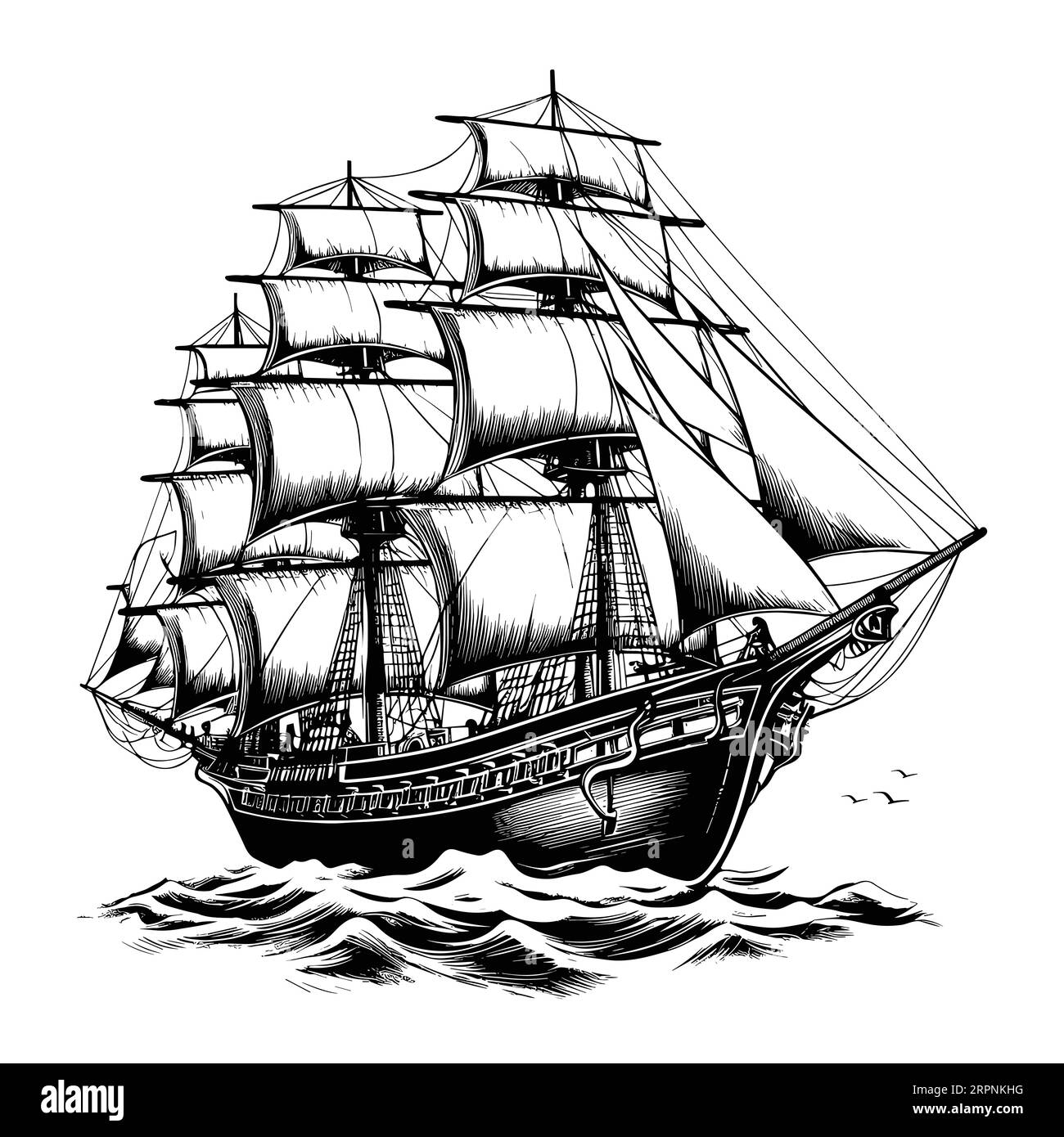 Sailing Ship Vector Realistic Pirate Ship Vector Art For Creative