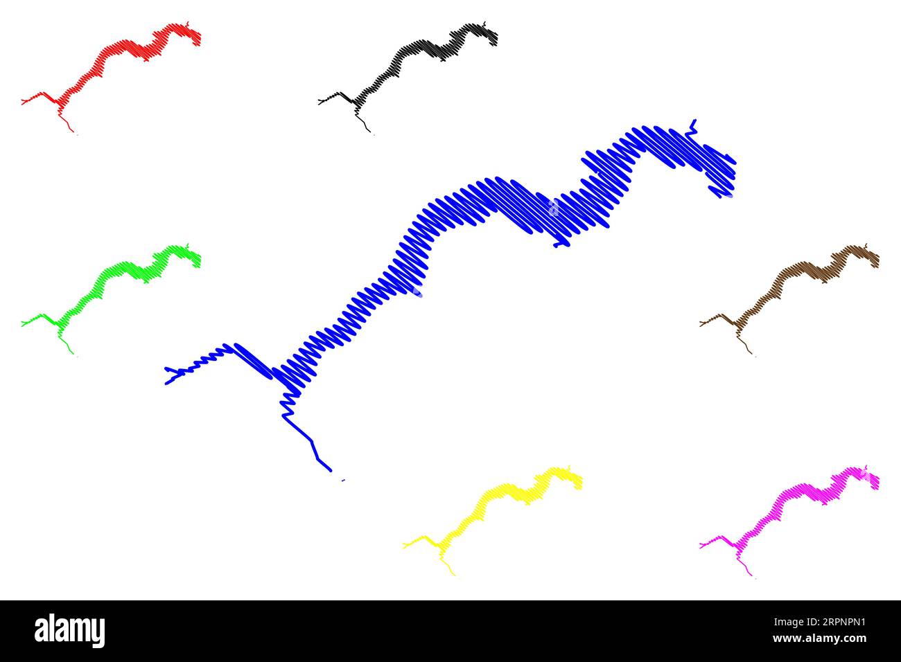 Lake Al-Rastan (Syrian Arab Republic, Syria) map vector illustration ...